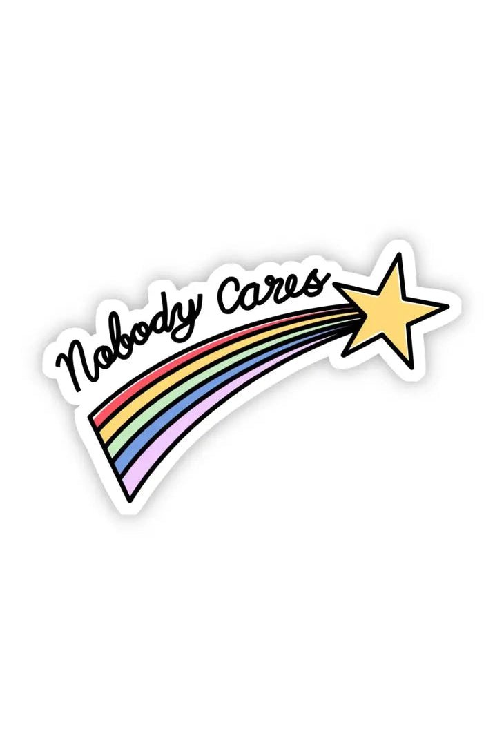 Nobody Cares Shooting Star Sticker – Blickenstaffs Toy Store