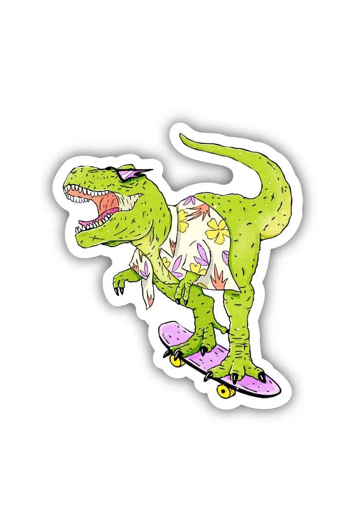 Rad Skateboard T-Rex Dinosaur Sticker – Blickenstaffs Toy Store